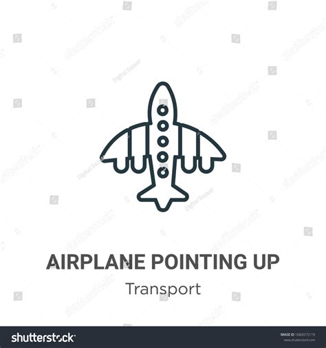 Airplane Pointing Outline Vector Icon Thin Stock Vector Royalty Free 1682015119 Shutterstock