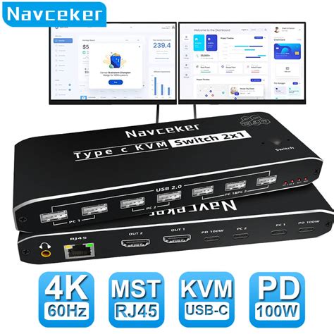 4k Usb C Kvm Switch 2 Monitors 2 Laptops Dual Thunderbolt Dock Station