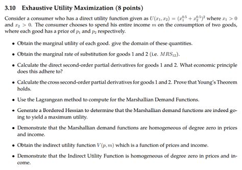 Solved Consider A Consumer Who Has A Direct Utility Function
