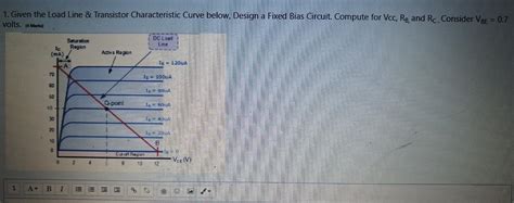 Solved 1 Given The Load Line And Transistor Characteristic