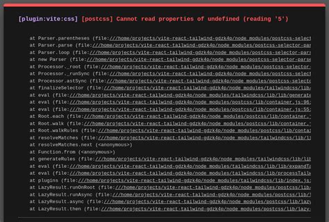 Error Postcss Cannot Read Properties Of Undefined Reading 5
