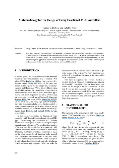pdf a methodology for the design of fuzzy fractional pid controllers