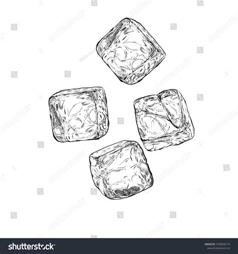 Hand Drawn Sketch Ice Cube Vector Stock Vector Royalty Free 1530858170 Shutterstock