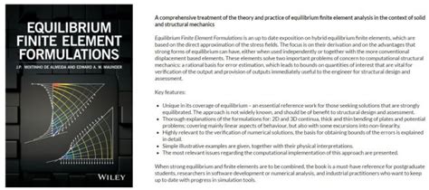 Equilibrium Finite Element Formulations