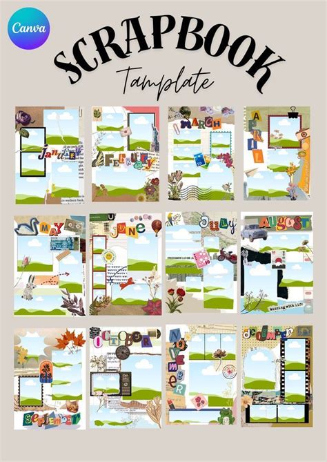 2024 Scrapbook Social Media Design Template And T Ideas アルバム 手作り