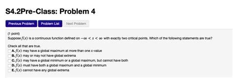 solved s4 2pre class problem 4 previous problem problem