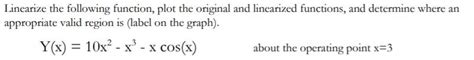 Solved Linearize The Following Function Plot The Original