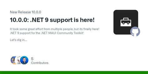 Release 1000 Net 9 Support Is Here · Communitytoolkitmaui Programmingdev
