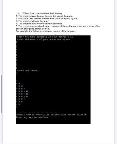 solved q 2 write a c code that does the following 1 the