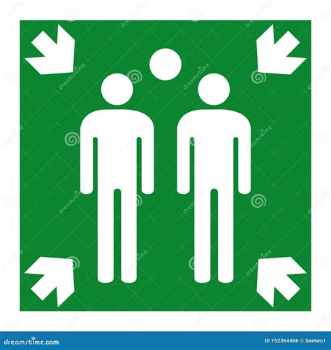 Assembly Point Symbol Isolate On White Backgroundvector Illustration