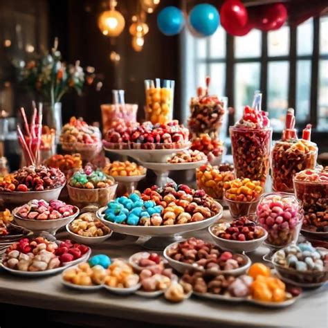 A Table Full Of Candy Including Candy And Candy Premium Ai Generated Image
