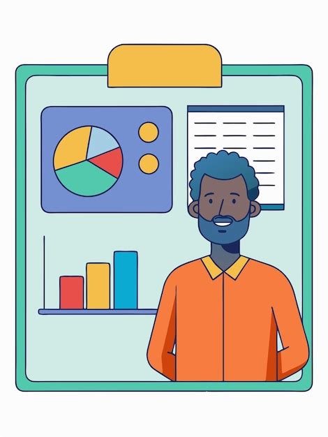 A Man Stands In Front Of A Computer Screen With A Diagram Of Graphs Premium Ai Generated Vector