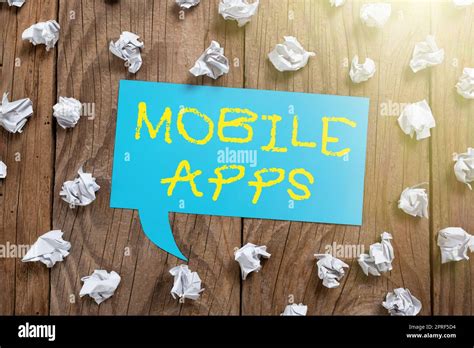 Hand Writing Sign Mobile Apps Business Concept Small Programs Are Made