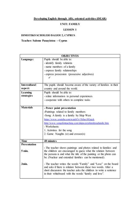 Classroom Objects Lesson Plan Pdf