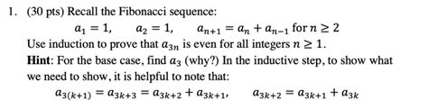 Solved Pts Recall The Fibonacci Sequence Chegg