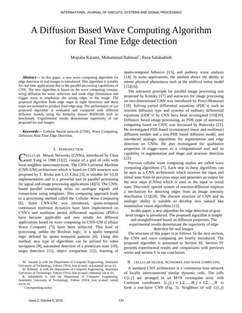 Pdf A Diffusion Based Wave Computing Algorithm For Real