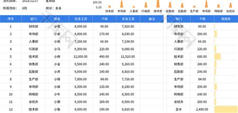 个人所得税计算表excel模板 免费excel表格模板下载 千库网