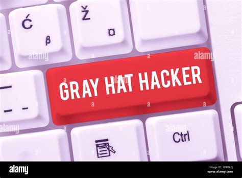 Conceptual Caption Gray Hat Hacker Internet Concept Computer Security Expert Who May Sometimes