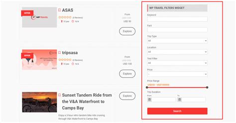 Add Wp Travel Widgets Wp Travel