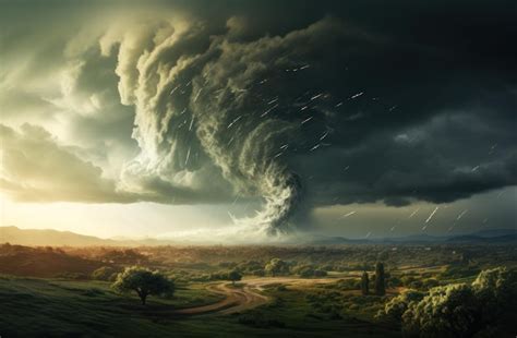 Premium Ai Image Overhead A Tornado Emerges Twisting The Atmosphere