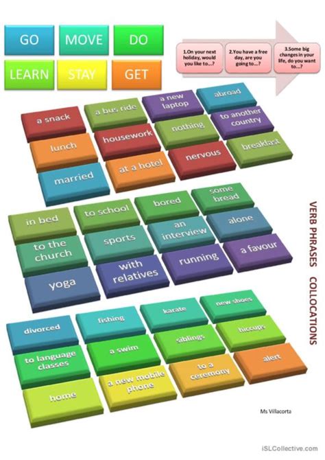176 Collocations English Esl Worksheets Pdf And Doc