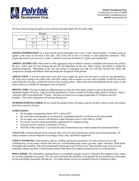 Technical Data Sheet Concrete Epoxy Floor Patch Paste Pdf