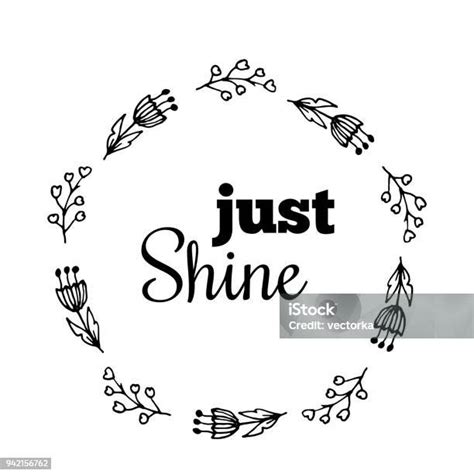 그냥 텍스트 꽃 화 환을 빛나는 손으로 그려진된 로렐 포스터 벡터 Illustartion 블로그 인용문 초대장에 대 한 인사말 카드 디자인 0명에 대한 스톡 벡터 아트 및