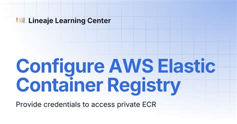 Configure Aws Elastic Container Registry Lineaje Learning Center