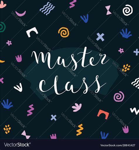 Master Class Banner Handwritten Lettering Vector Image