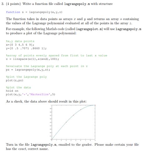 Solved 3 4 Points Write A Function File Called