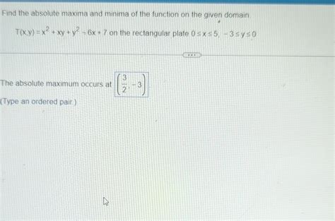 Solved Find The Absolute Maxima And Minima Of The Function