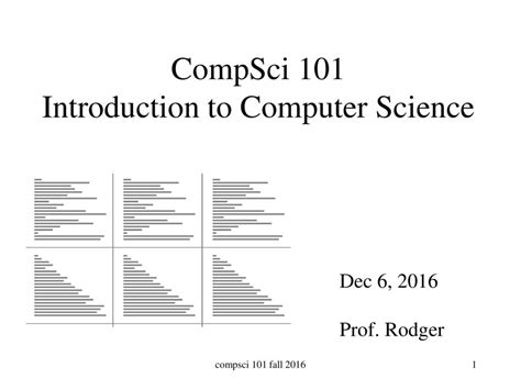 Compsci 101 Introduction To Computer Science Ppt Download