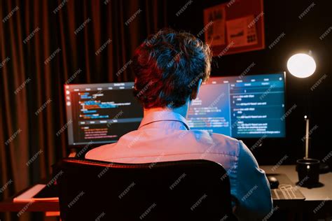 Premium Photo It Developer Creating Online Software Information Coding On Pc Screen Gusher