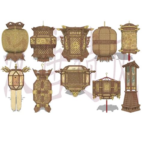 室内装修su模型中式禅意古典宫灯精选10种合集003 淘宝网 花瓣网