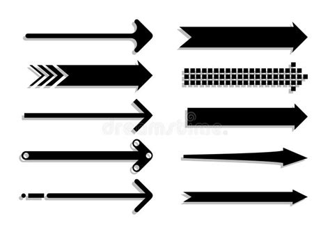 Set Of Black Arrow Pointing Up Arrow Shape Element Stock Vector