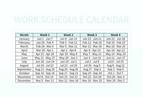 Optimize Your Work Schedule With A Calendar System Excel Template