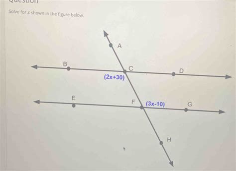 Solved D Tion Solve For X Shown In The Figure Below Math