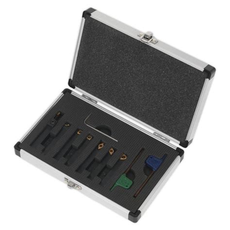 Sealey Indexable 10mm Lathe Turning Tool Set 7pc Workplace Stuff Uk