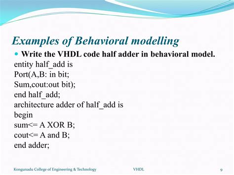 Vhdl Behavioral Programs Structure Of Vhdl Pdf