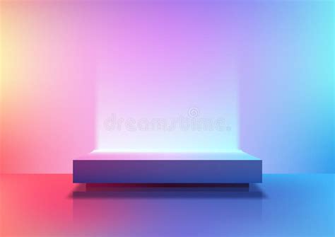 Futuristic Technology Cyberpunk Concept Illuminated Platform With