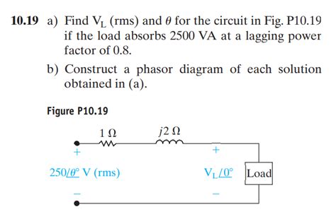 solved 9 a find vl rms and θ for the circuit in fig
