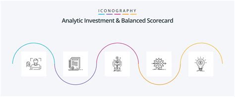 Analytic Investment And Balanced Scorecard Line 5 Icon Pack Including Work Performance Degree