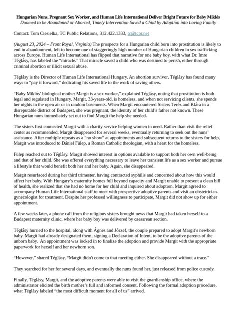 Hungarian Government Pregnant Sex Worker And Human Life International Hungarian Government Pregnant Sex Worker And Human Life International