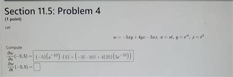 Solved Section 11 5 Problem 4 1 Point Let Chegg Com