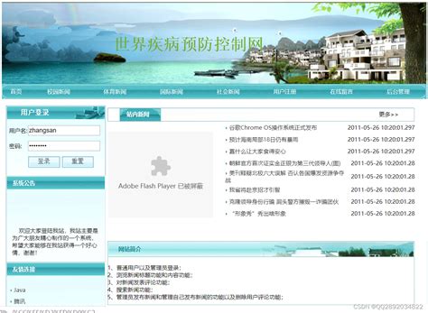 javaweb基于jsp开发世界疾病预防控制新闻网源码 论文 课程设计 毕业设计 csdn博客