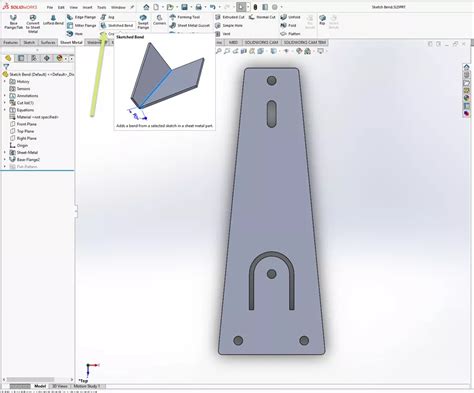 Solidworks Sheet Metal Sketched Bend Tutorial Goengineer