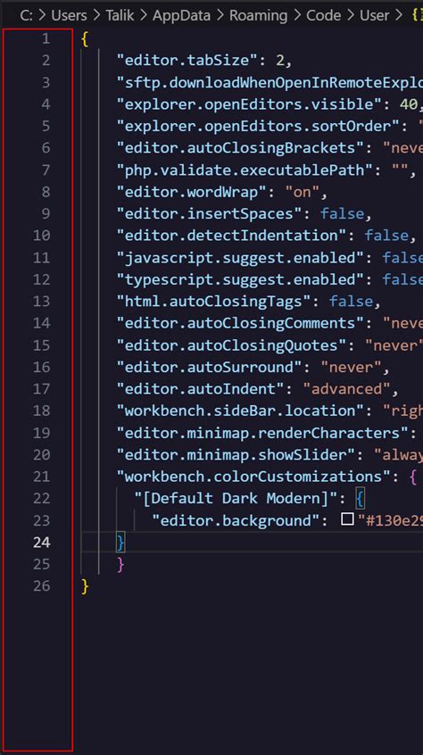 How Do I Change The Color Of The Line Number Sidebar That I Oulined Editor Background Seems To