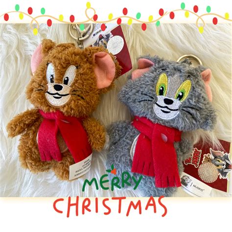 ️정품 ️빨간목도리 톱과제리 톰 제리 빨간목도리 팔짱 와플 납작 캐릭터 인형 키링 디즈니 우정 우정템 친구 선물 연말 크리스마스 만화 캐릭터 백참 열쇠 가방 고리 키링