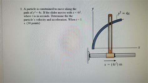 Solved 4x 1 A Particle Is Constrained To Move Along The