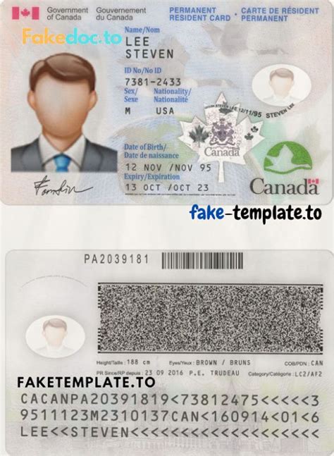 Canada Id Card Template Psd Faketemplatecc